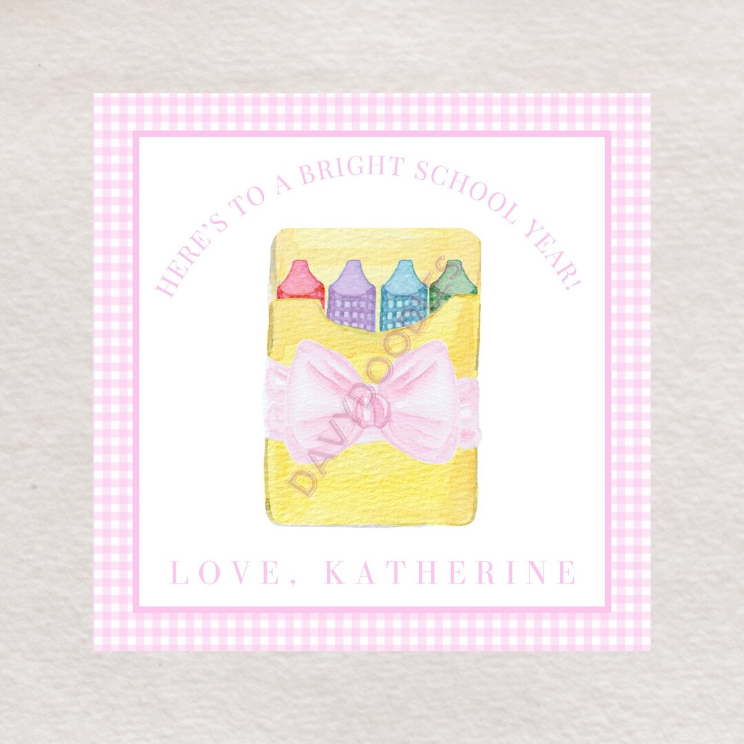 Watercolor Back to School Tag / Printable Gift Tags for School ...