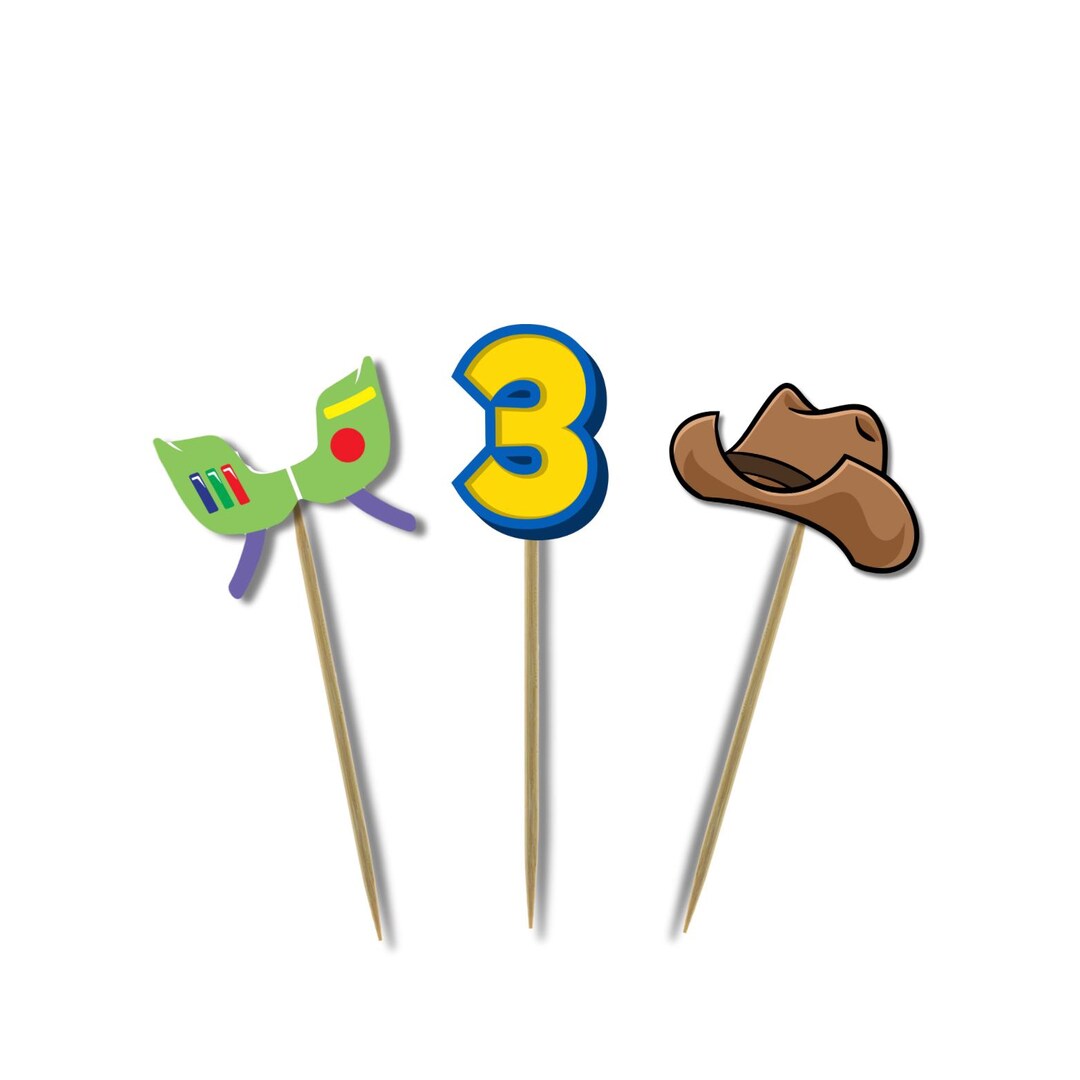 Toy Story Cupcake Toppers: Watercolor Party Decorations, Set of 12 - Etsy