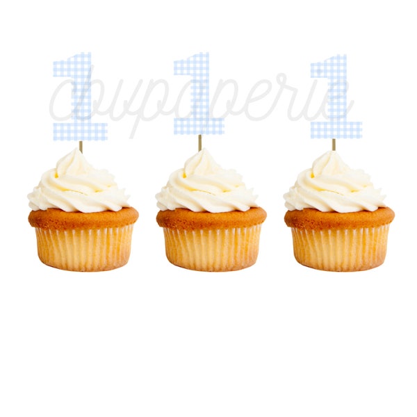 Blue Cupcake Toppers - Etsy