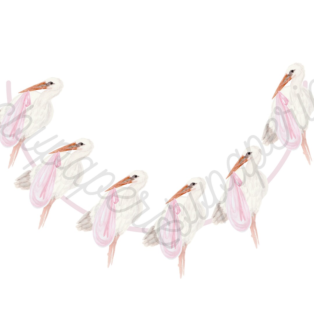 Stork Banner, Baby Shower Banner, Stork Banner, Stork , Cutout Storks ...