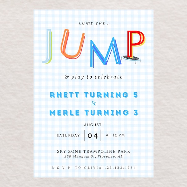 Sky Zone Invitation - Etsy