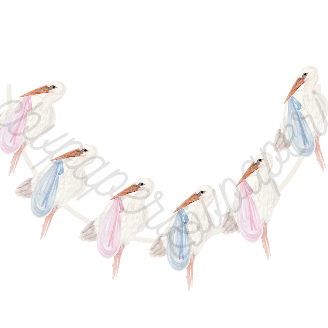 Stork Banner, Baby Shower Banner, Stork Banner, Stork , Cutout Storks ...