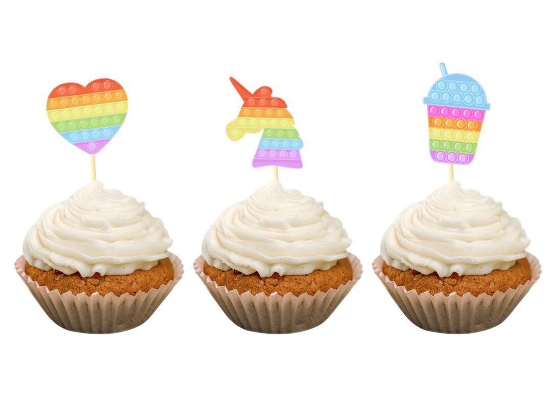 Pop It Cupcake Toppers / Pop It Party Supplies / Pop It Party ...
