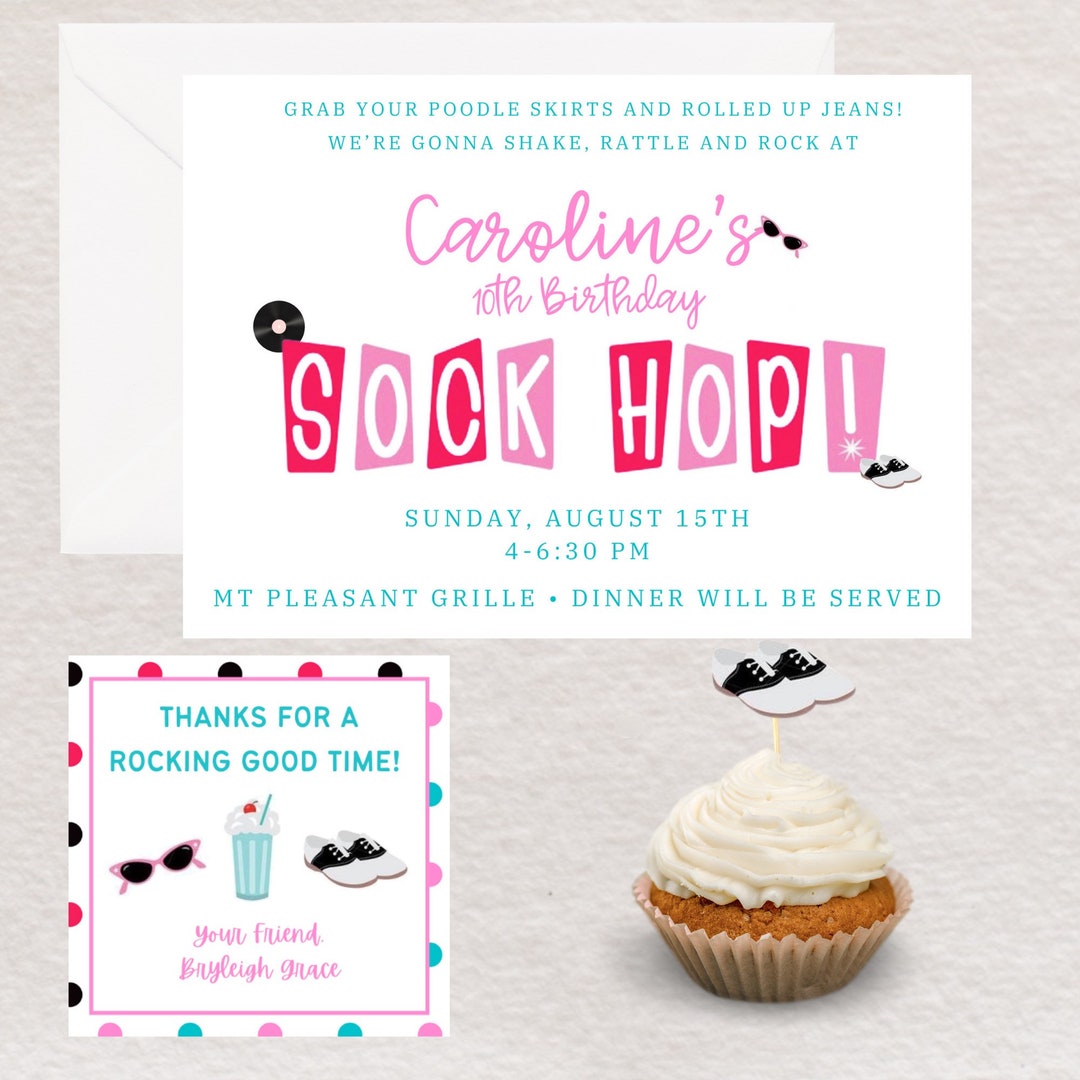 Sock Hop Invitation / Digital / Printed / 1950s Party / Diner Theme ...