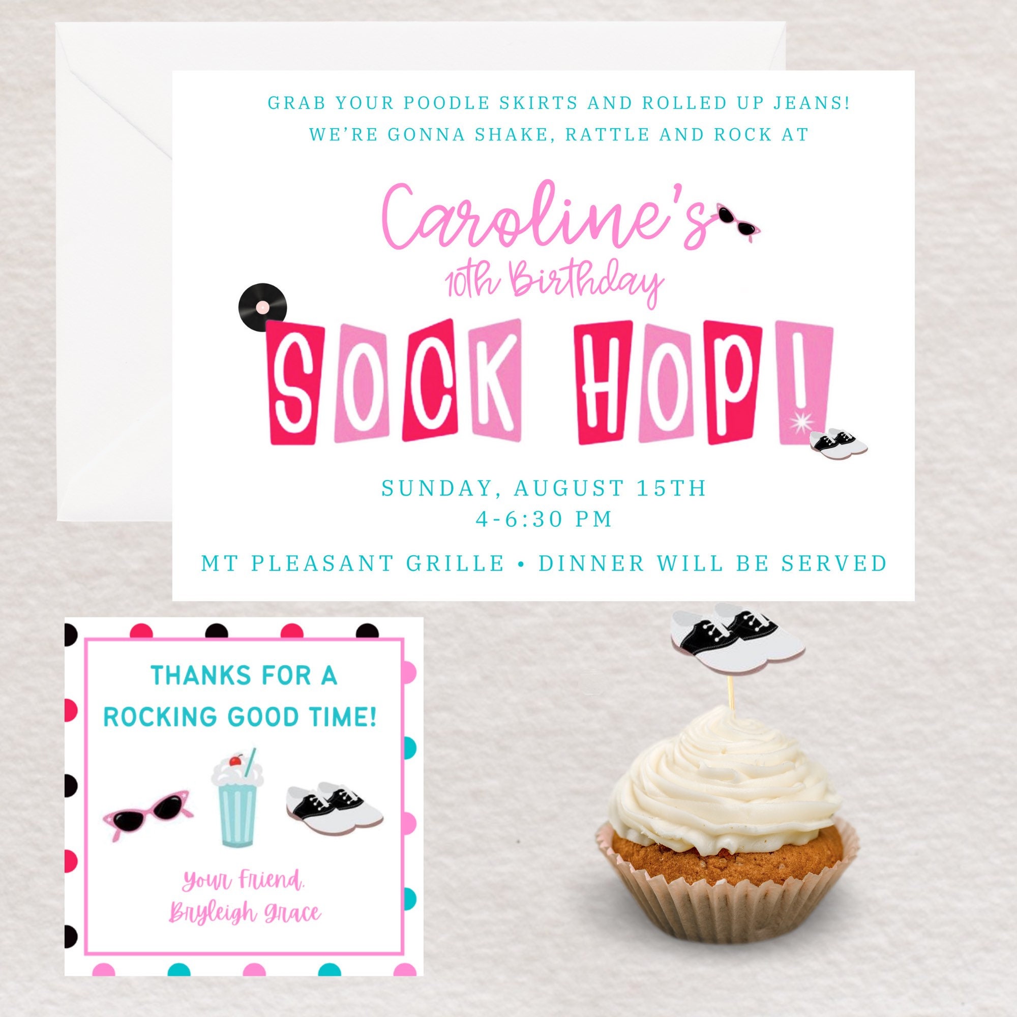 Sock Hop Invitation / digital / printed / 1950s party | Etsy