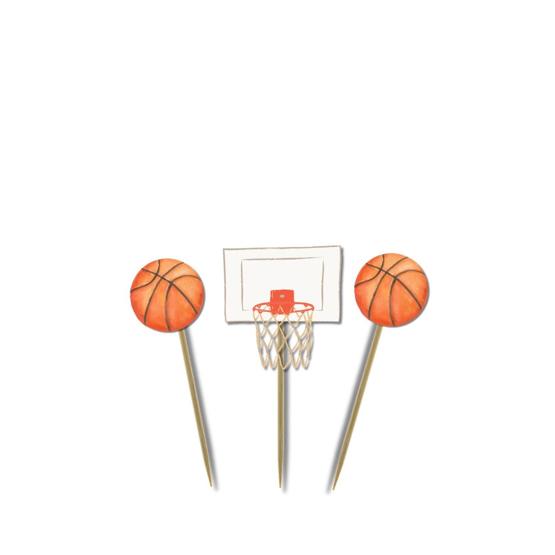 Basketball Cupcake Toppers / All Star Theme / Sports Party Supplies ...