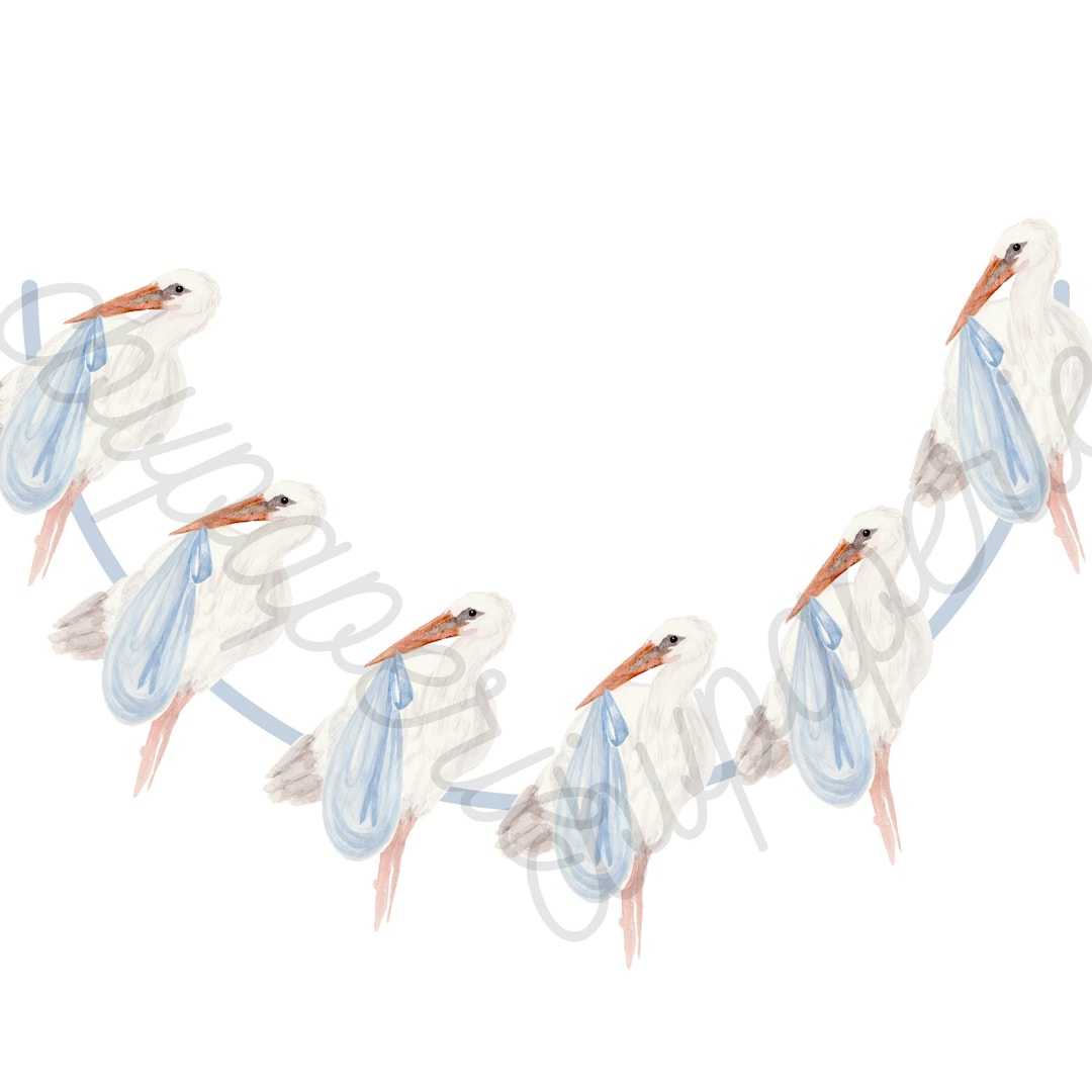 Stork Banner, Baby Shower Banner, Stork Banner, Stork , Cutout Storks ...