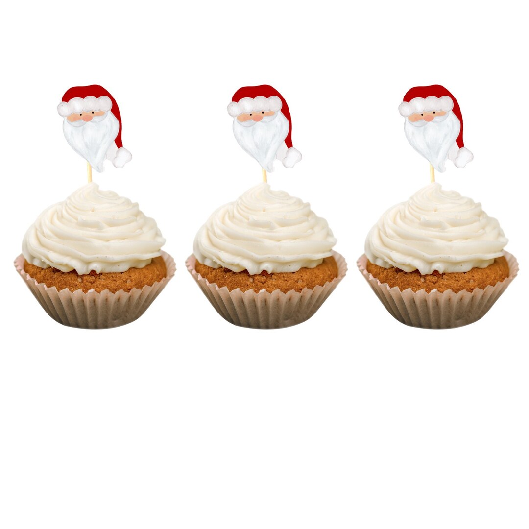 Santa Claus Cupcake Toppers, Santa Clause Party, Hohoho, Christmas ...