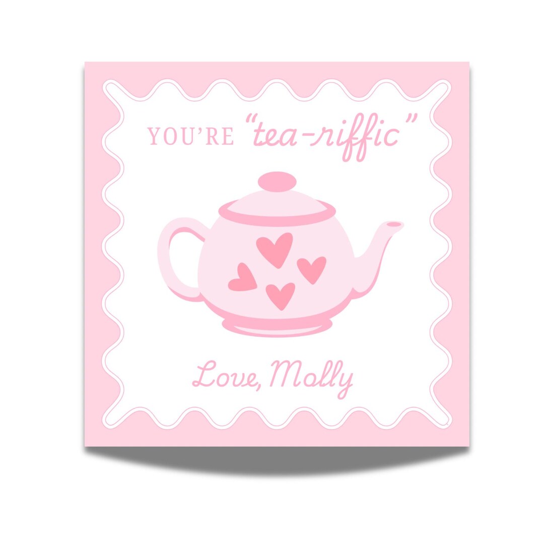 Tea Pot Valentine Printable, “you’re My Cup of Tea” Valentine Card ...