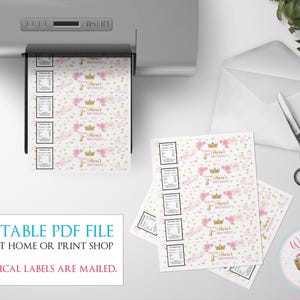 Princess Crown Water Bottle Labels, Princess Party Printable Birthday ...