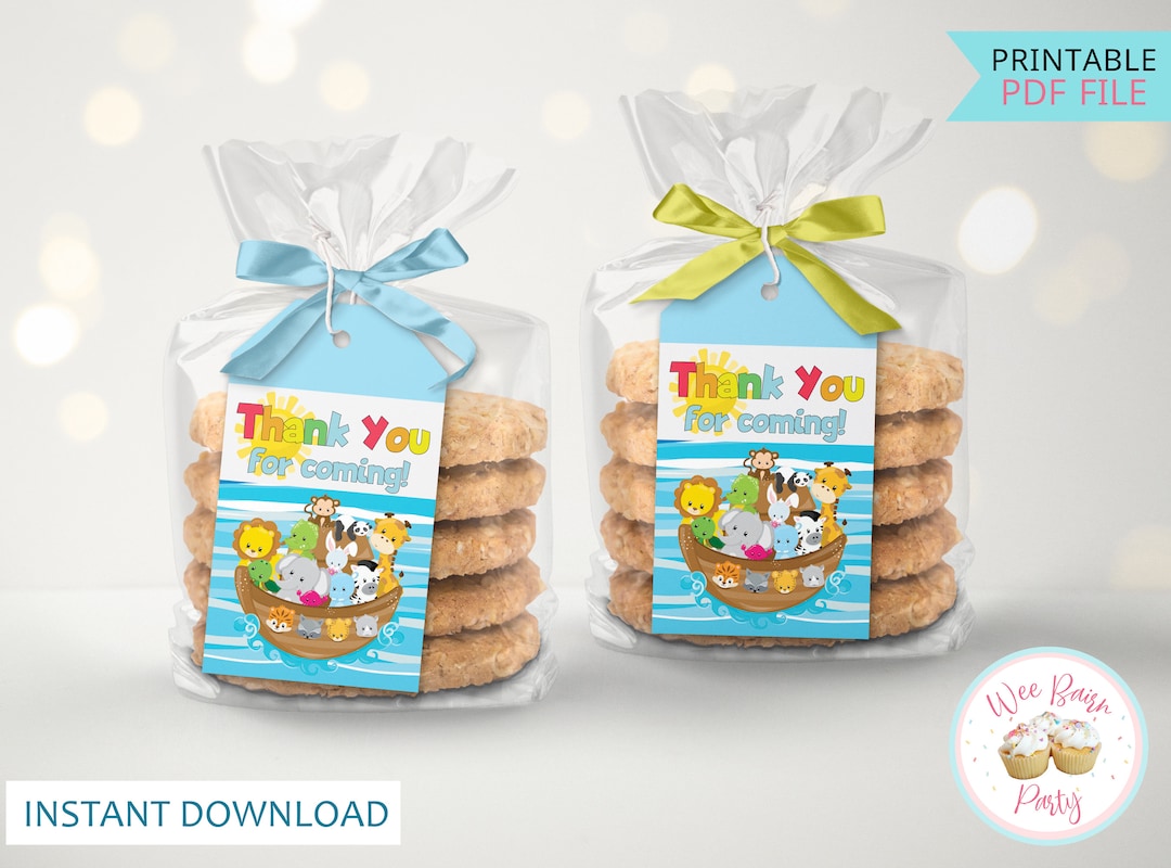 Noahs Ark Birthday Favor Tags, Noah's Ark Birthday Tags, Printable Mini ...