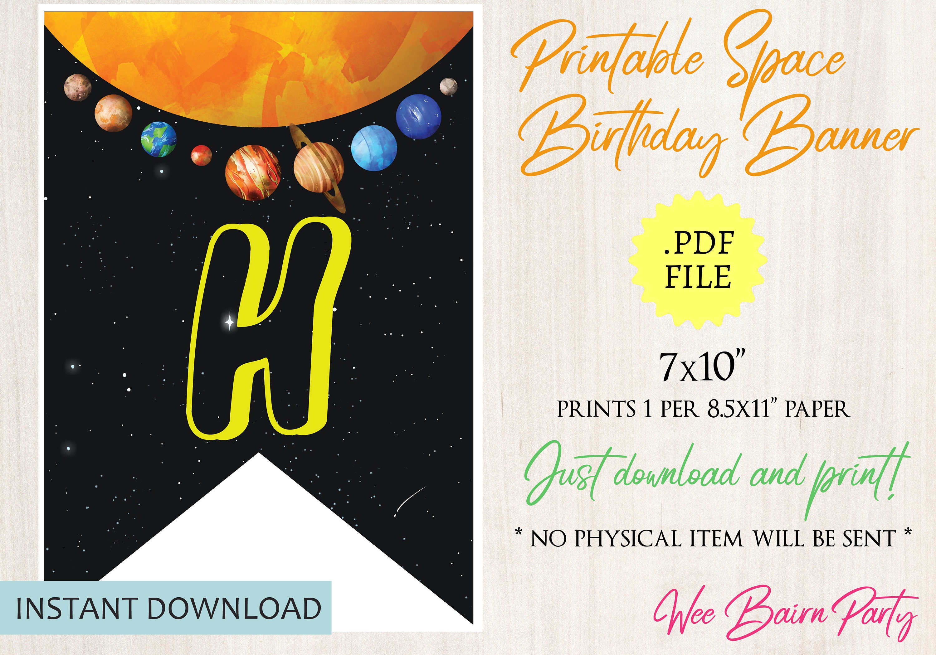 Space Birthday Party Happy Birthday Banner Solar System | Etsy