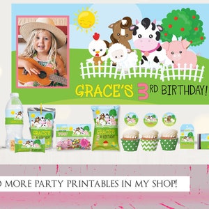 Farm Animal Birthday Water Bottle Labels Farm Themed Birthday - Etsy