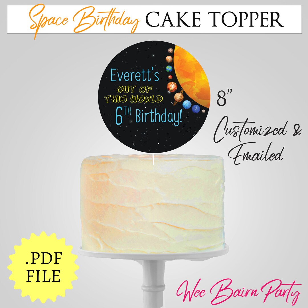 Space Birthday Party Cake Topper Solar System Space Cake - Etsy