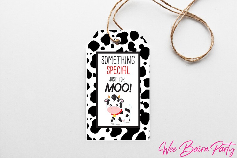 Cow Birthday Favor Tags Barnyard Birthday Farm Party Favors | Etsy
