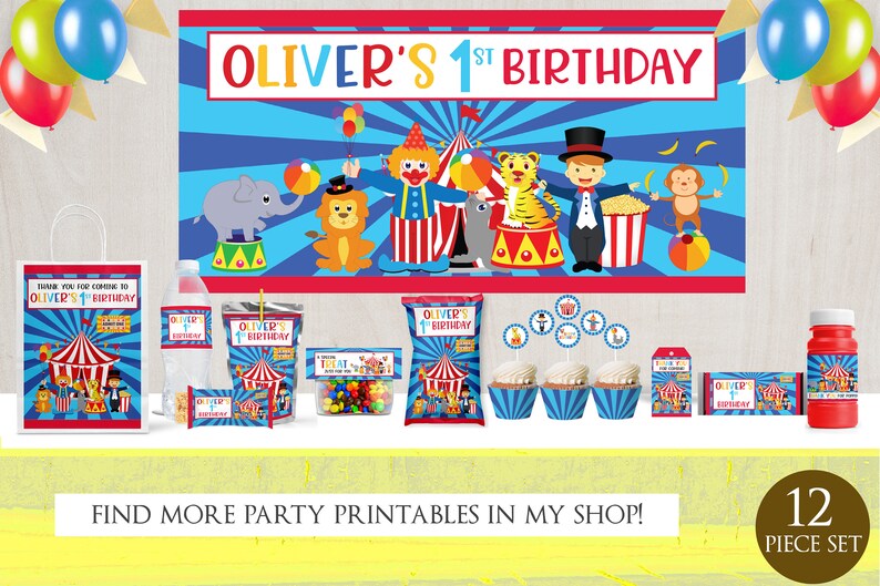 Circus Birthday Custom Chip Bags Circus 1st Birthday Party - Etsy