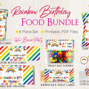 Printable Rainbow Decorations for Birthday Party Bundle - Etsy