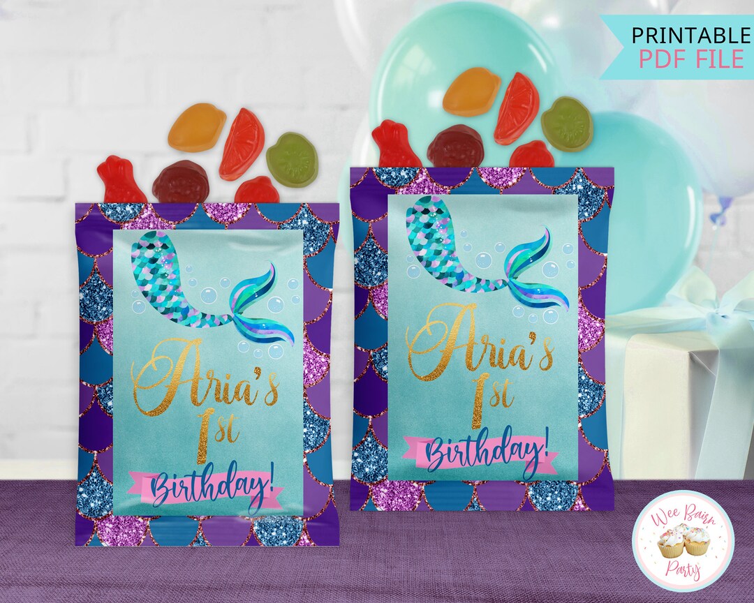 Mermaid Party Favors Fruit Snacks Mermaid Birthday Gummy Candy Favors ...