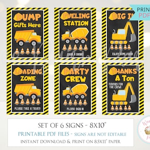 Construction Birthday Signs, Construction Birthday Party Decorations ...