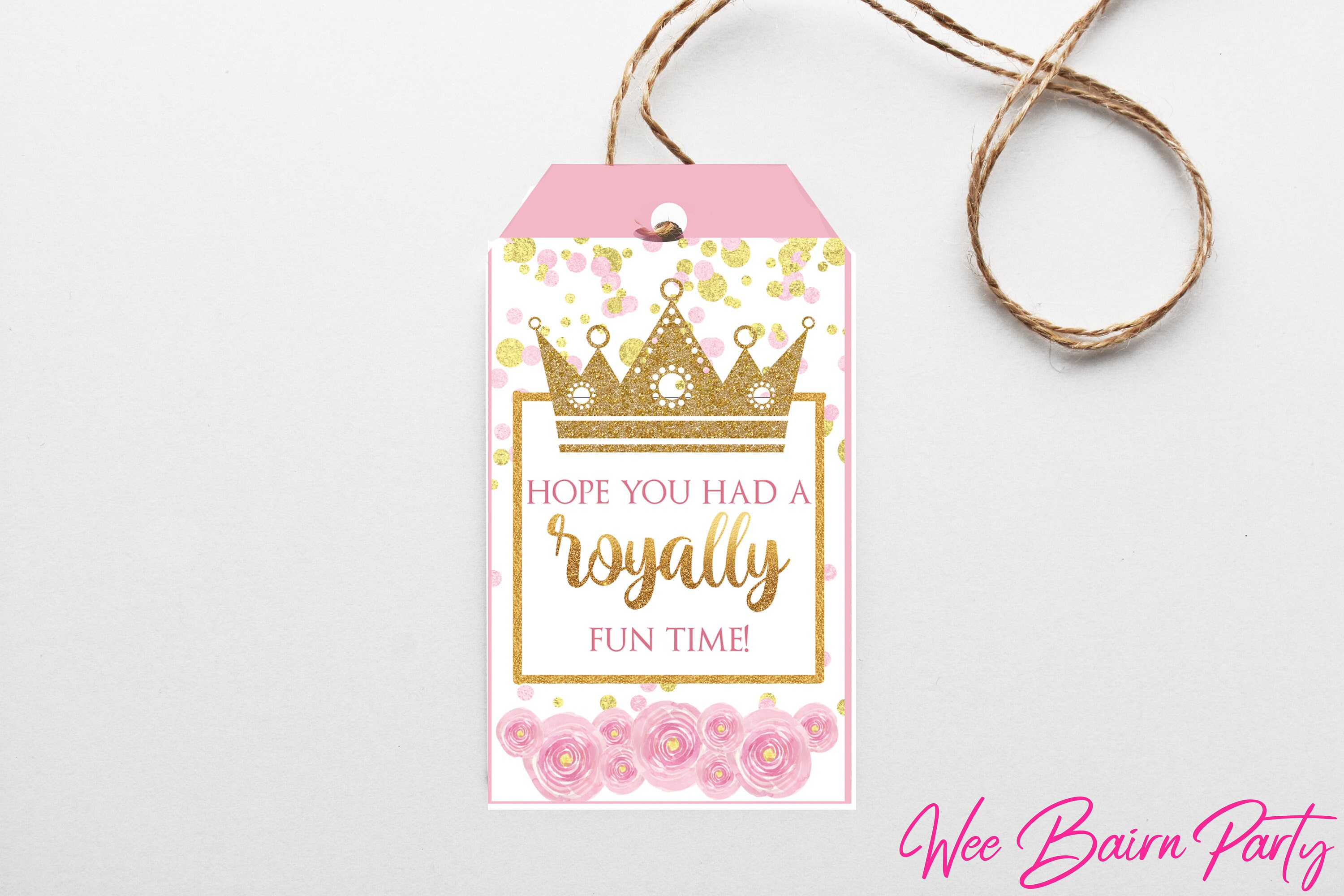 Princess Birthday Favor Tags Pink Princess Party Favors | Etsy