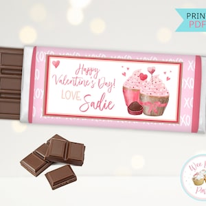 Classroom Valentines Party Candy Bar Wrappers, Class Valentines Favors ...