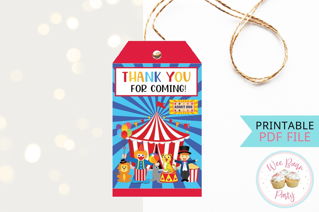Circus Theme Party Favor Tags Carnival Birthday Party Gift - Etsy