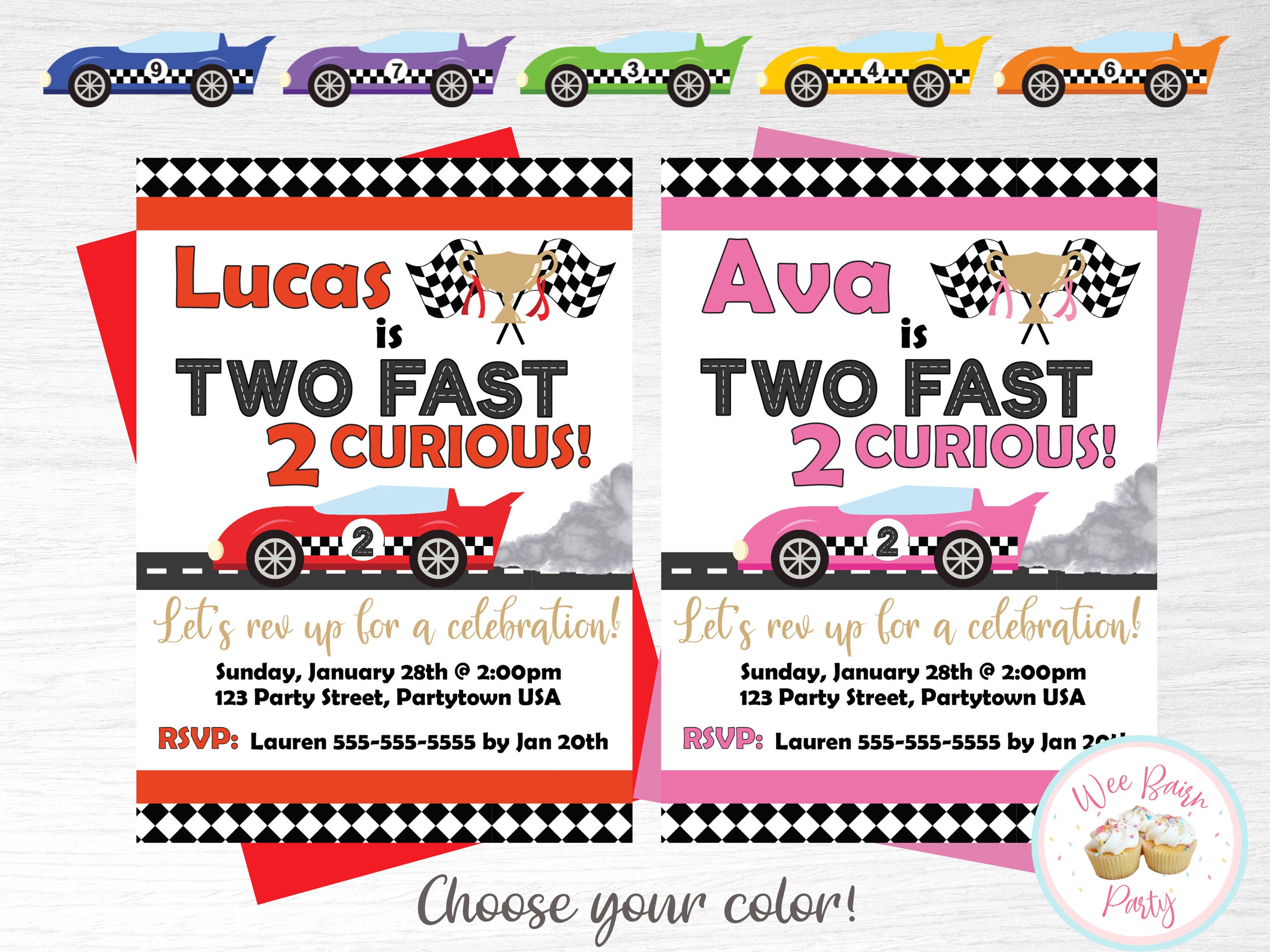 Two Fast Birthday Invitation Printable Boy 2nd Birthday Two - Etsy