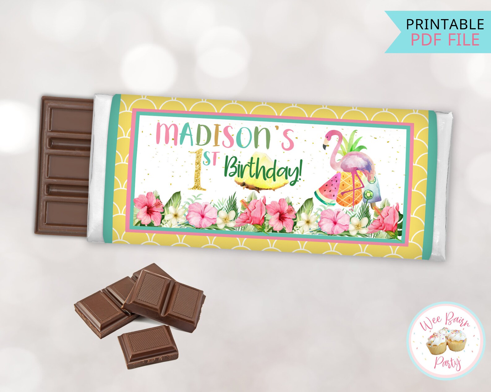 Hawaiian Luau Custom Candy Bar Wrappers Tropical Party Favor - Etsy