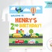 Transportation Birthday Welcome Sign, Truck Cars Theme Birthday Party ...