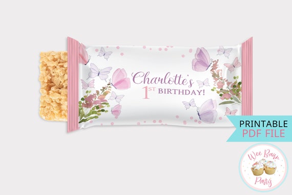 Butterfly Rice Krispy Treats Label Butterflies Rice Crispy - Etsy