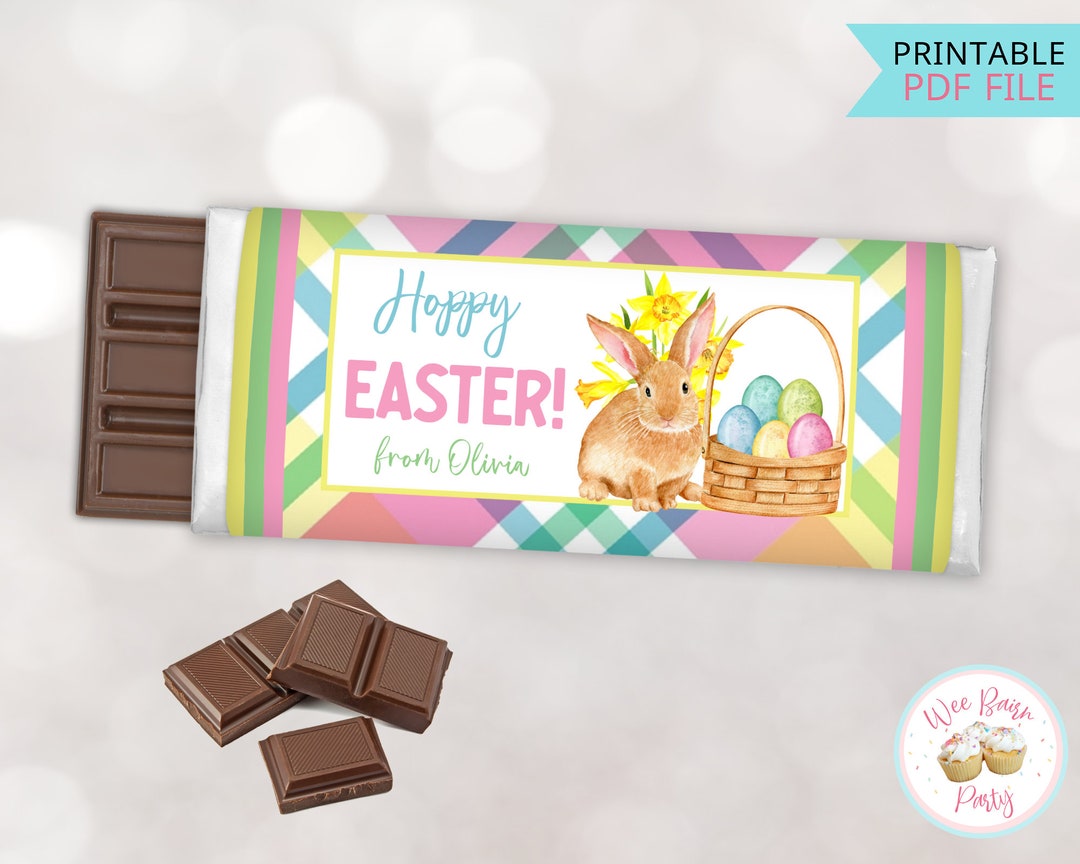 Easter Candy Bar Wrappers, Easter Party Favors Chocolate Candy Bar ...