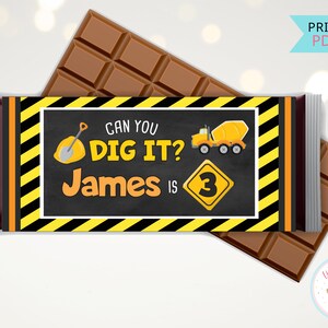 Construction Birthday Party Candy Bar Wrappers, Construction Party ...