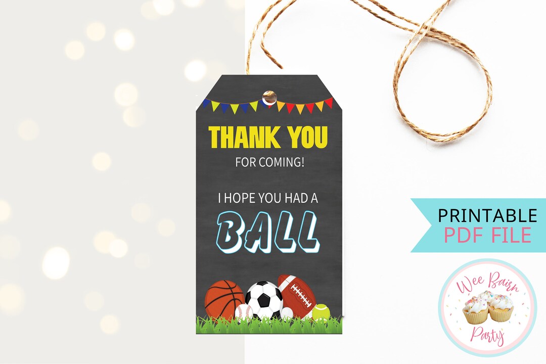 Sports Birthday Favor Tags Sports Team Mini Thank You Gift - Etsy