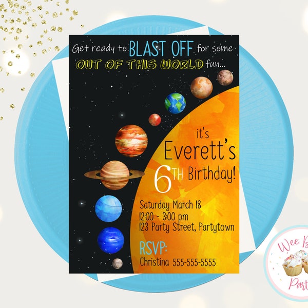 Solar System Invite - Etsy