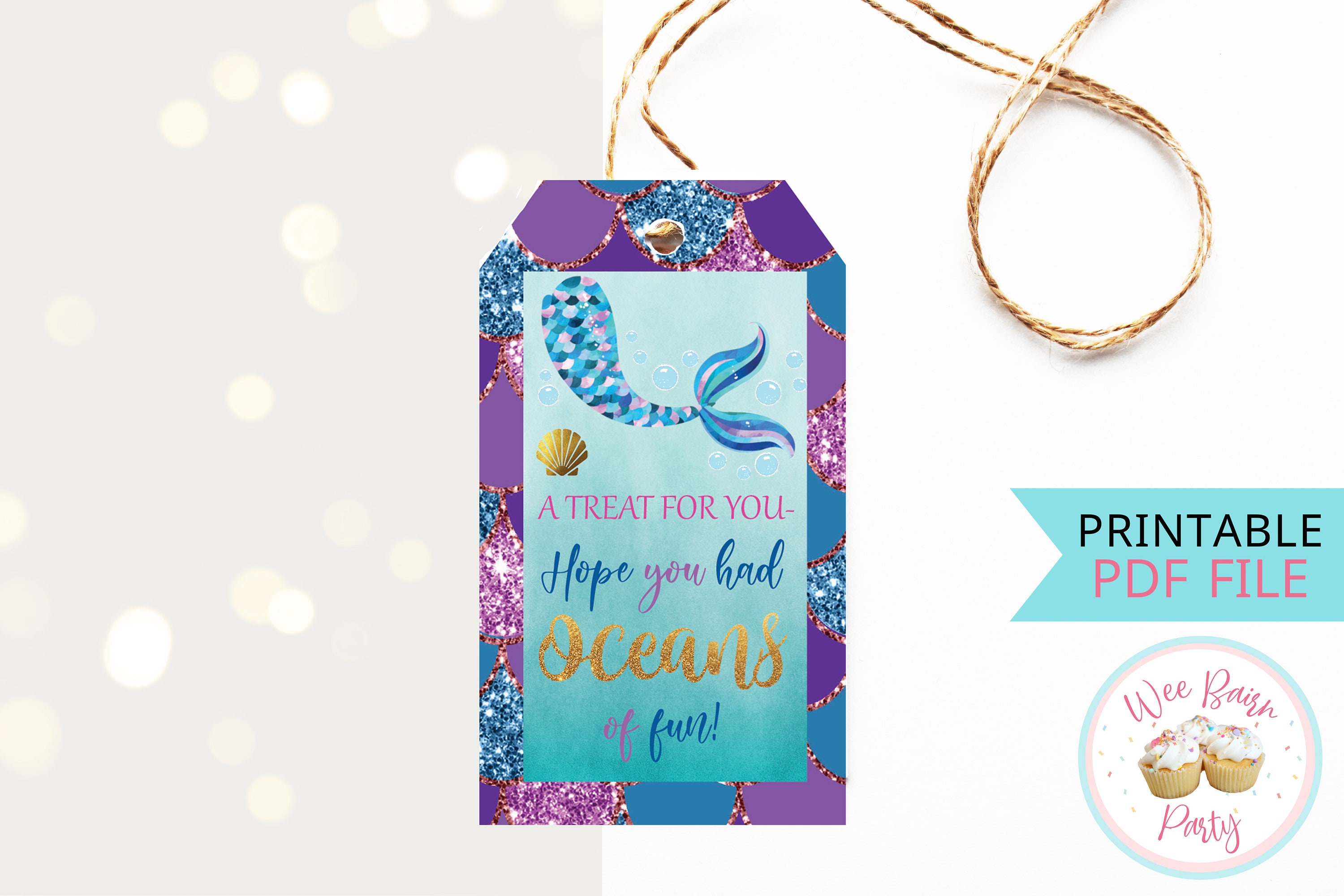 Mermaid Favor Tags Mermaid Tail Birthday Tags Mermaid Gifts - Etsy