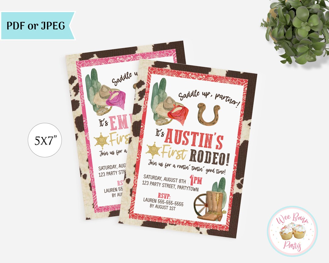 My First Rodeo Birthday Invitation First Rodeo Invite Boy - Etsy