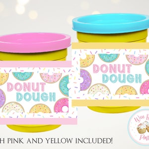 Play Dough Donut Party Favors Stickers, 1st 2nd Donut Birthday Party ...