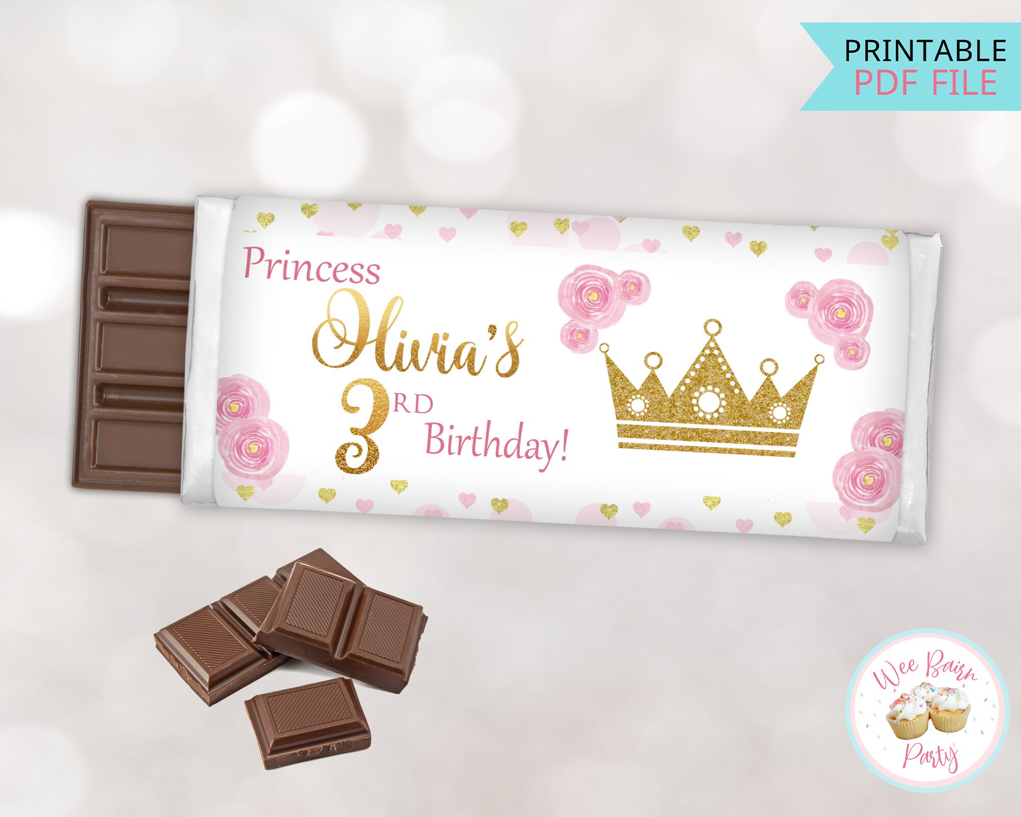 Princess Candy Bar Wrappers Birth Announcements Birth Announcement