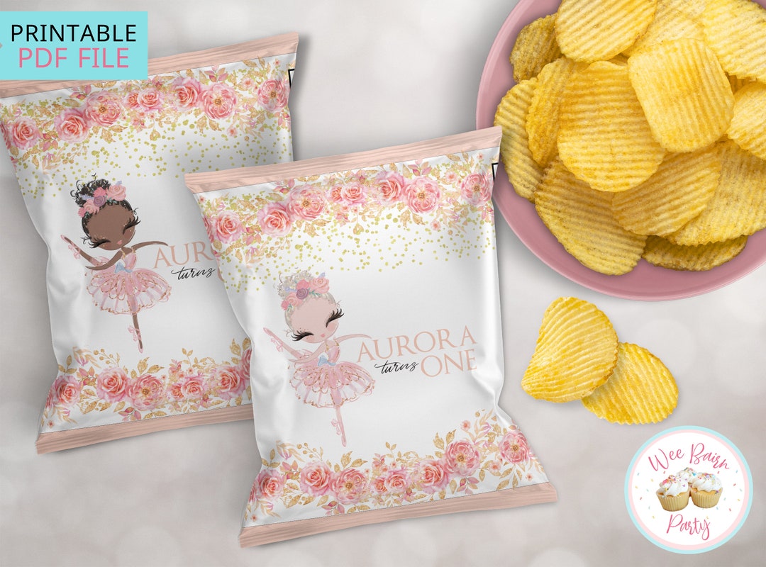 Ballerina Chip Bags Ballet Dancer Little Girl 1st Birthday - Etsy