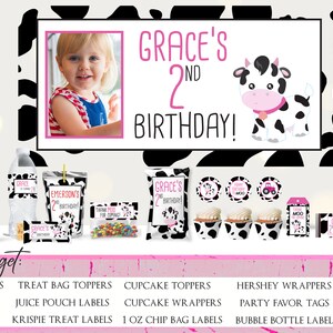 Cow Print Farm Birthday Decoration Bundle, Barnyard Farm Animal ...