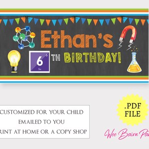 Science Party Backdrop Chemistry Birthday Banner Printable | Etsy