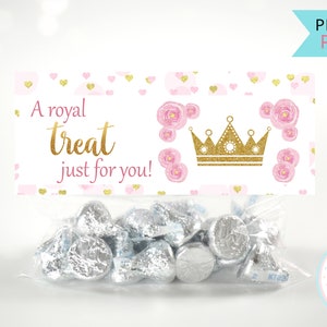 Princess Party Favor Treat Bag Topper, Pink Princess Food Favor Bag ...