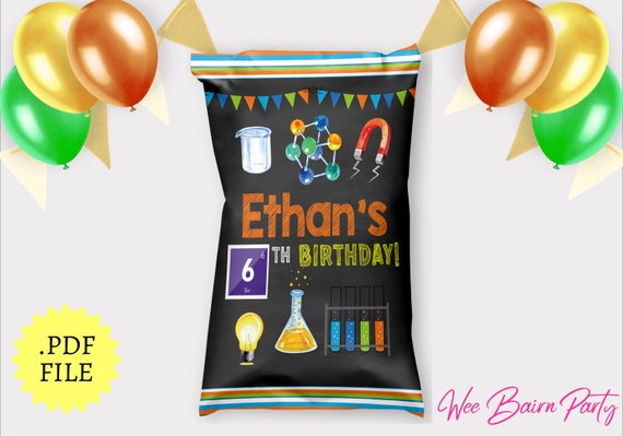 Science Party Favors Custom Chip Bags Chemistry Birthday - Etsy