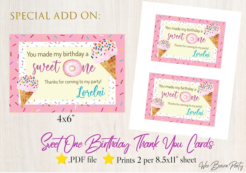 Sweet One Birthday Invitation Printable First Birthday | Etsy