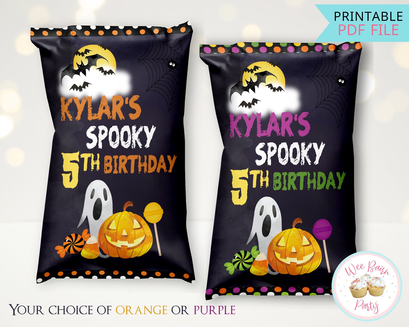 Halloween Party Chip Bag Labels Kids Halloween Party Favors - Etsy