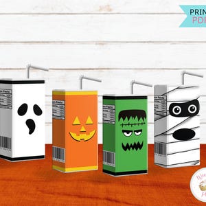 Halloween Juice Labels, Halloween Party Favors for Kids Juice Box ...