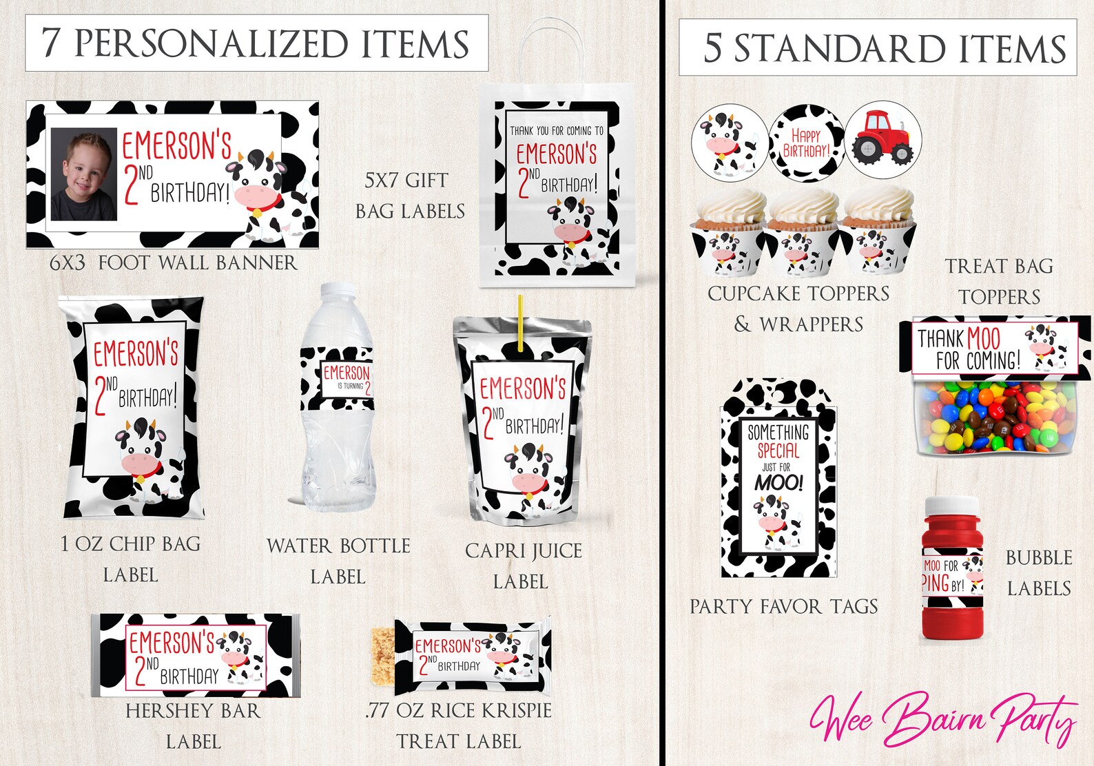 Cow Print Farm Birthday Decoration Bundle Barnyard Farm - Etsy