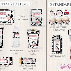 Cow Print Farm Birthday Decoration Bundle Barnyard Farm - Etsy