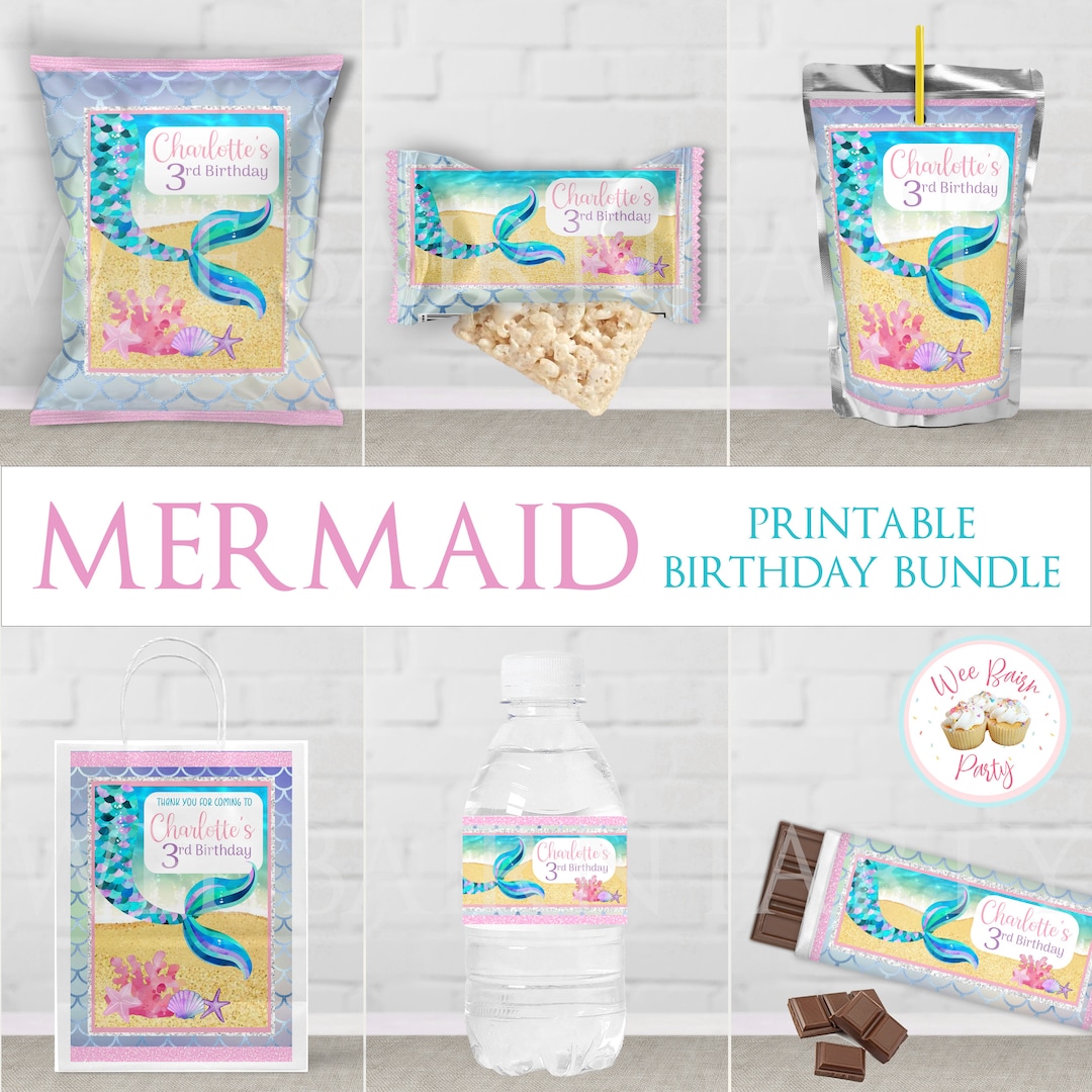 Mermaid Party Favors Bundle, Under the Sea Mermaid Birthday Party ...