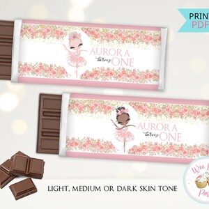 Ballerina Birthday Candy Bar Wrappers, Ballerina Party Chocolate Candy ...